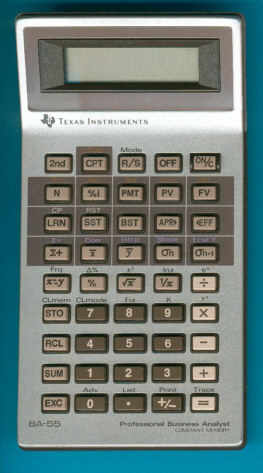 Texas Instruments BA-55 Professional Business Analyst | IT History Society